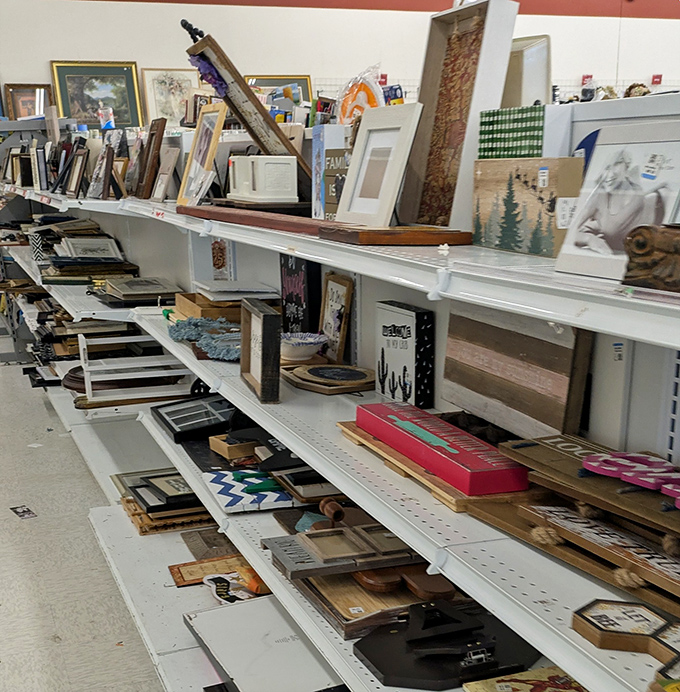 Frame department or art gallery? A little of both, where someone else's discarded memories become your wall's new conversation piece.