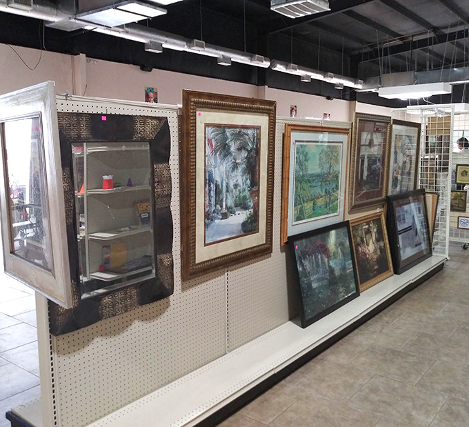 Wall art roulette! One person's discarded landscape could be your living room's conversation piece. Gallery-worthy frames without the gallery-sized price tags.