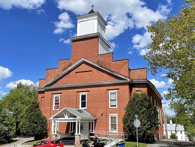 This handsome church anchors the neighborhood with its white steeple, marking the skyline like GPS coordinates for the soul.