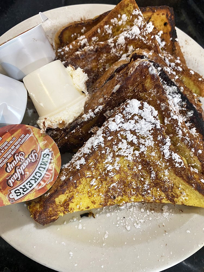 French toast so perfectly caramelized it makes you wonder why people bother with fancy brunch reservations.