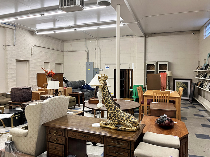 Furniture that whispers "take me home" from every corner. That giraffe statue isn't judging your decorating choices—he's hoping to be part of them.