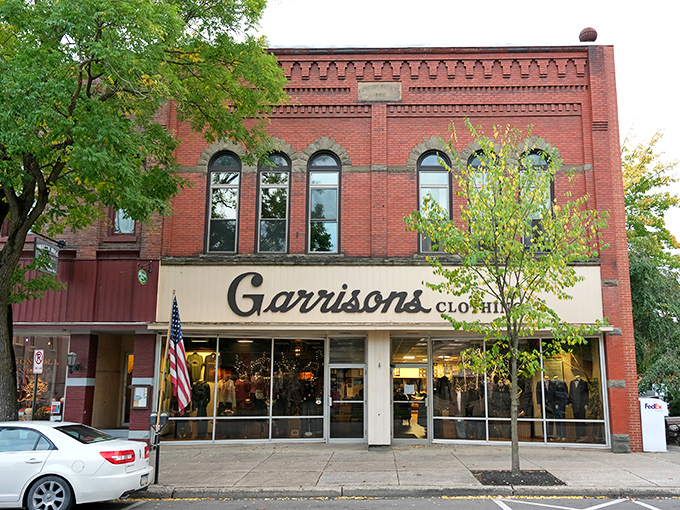 Garrison's Clothing storefront maintains that perfect balance of small-town retail charm and practical necessity&mdash;where shopping feels personal rather than transactional.