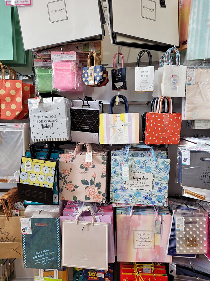 Gift bags so charming they might outshine what's inside. The "thank you for coming today" one speaks to my inner party host.