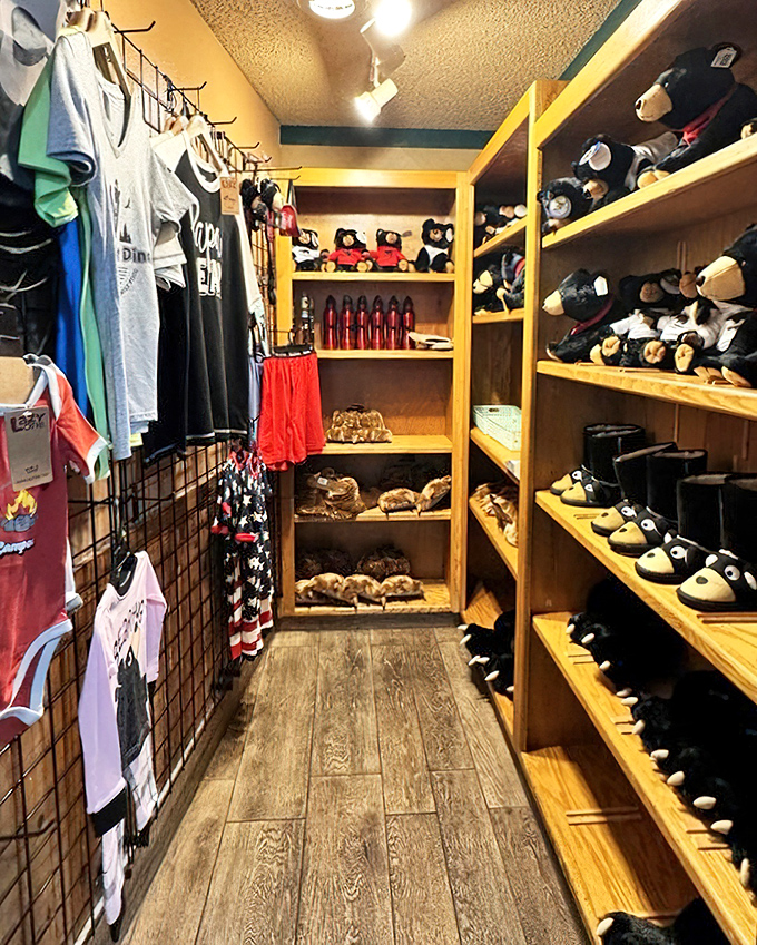 The gift shop: where you can take home a stuffed bear because you're already stuffed like one after your meal.