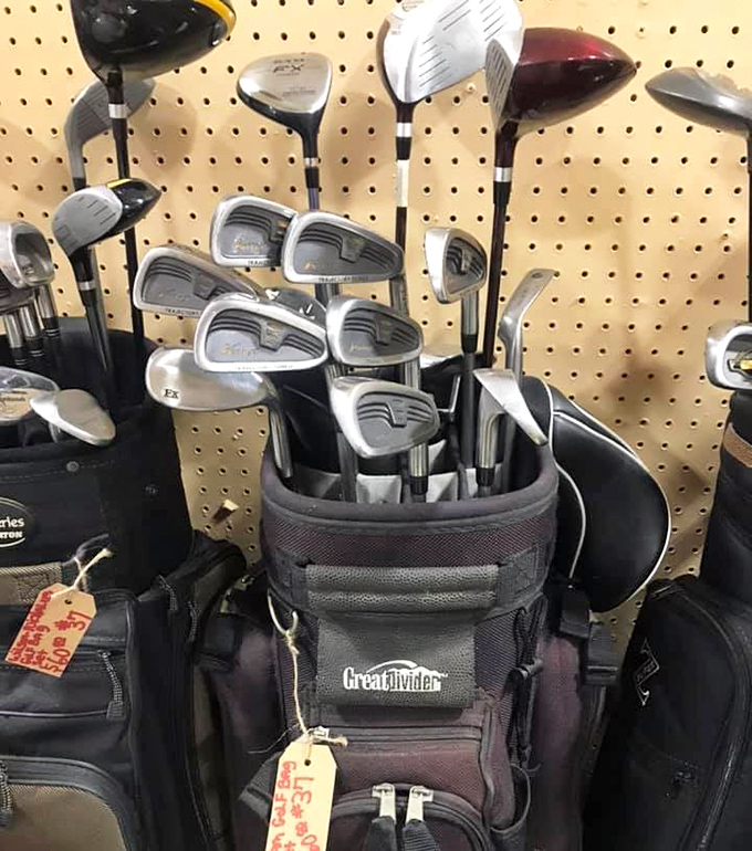 Golf clubs with more character than most country club members. Each dent represents a frustrated swing and colorful language.