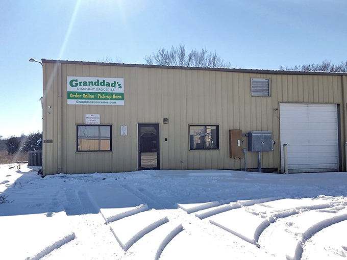 Granddad's Discount Groceries proves that winter in Kansas doesn't stop commerce&mdash;or the need for affordable food options.