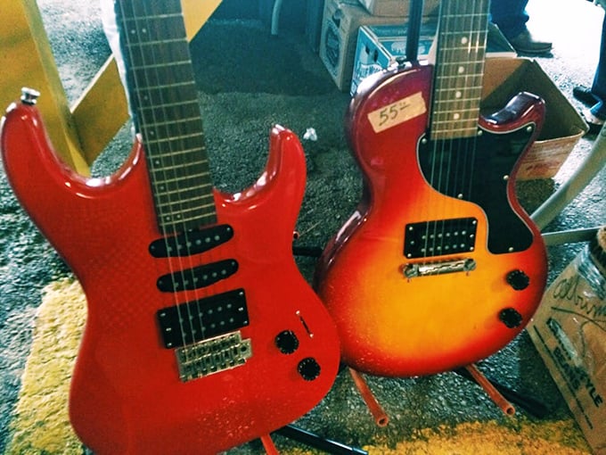 Electric guitars waiting for their next rock star. These six-string beauties have stories to tell and riffs yet to be discovered.