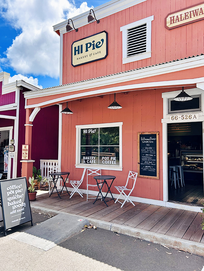 HI Pie's coral-colored facade houses sweet and savory treasures that make choosing just one slice the hardest decision of your day.