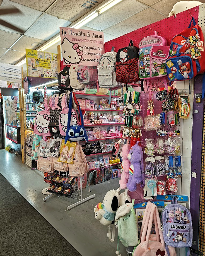 Hello Kitty's empire expands to every possible surface. Kawaii culture conquers Columbus one pink backpack and plush unicorn at a time.