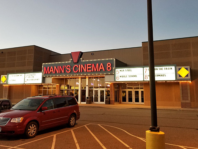 Mann's Cinema 8 lights up Hibbing evenings with that classic movie marquee glow. In the age of streaming, there's still nothing like the real theater experience.