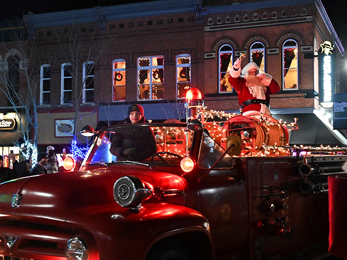 Santa arrives Shelbyville-style, where holiday parades still draw crowds and genuine smiles, not just selfie opportunities.