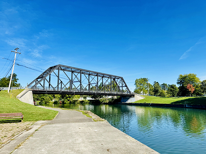 The Horan Road Bridge spans the Erie Canal with understated elegance. A perfect spot for contemplating life's big questions or just watching boats glide by while eating ice cream.