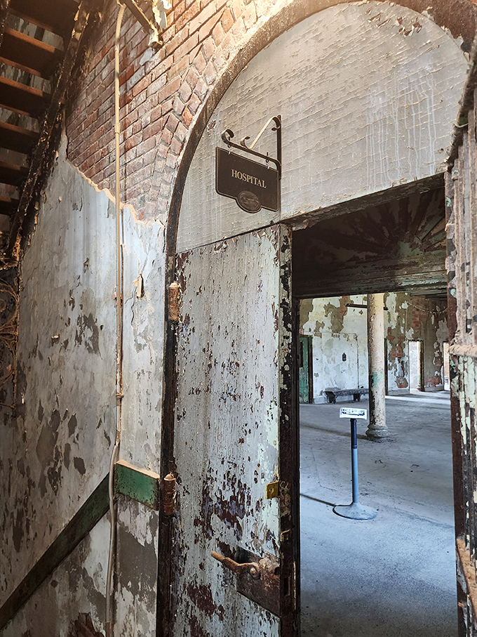 "Hospital" might be stretching the definition at the reformatory's medical wing. That peeling paint probably wasn't part of any recognized healing protocol.