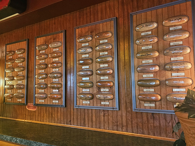 The Wall of Fame features hot dog buns signed by celebrities, politicians, and athletes&mdash;possibly the most famous bread collection in America.