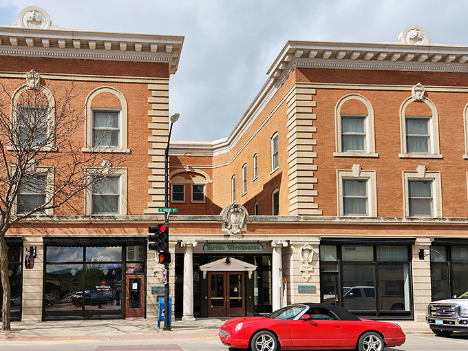 Hotel Winneshiek's classic terra cotta facade stands proudly downtown, reminding everyone that Decorah has been hosting visitors with style for generations.