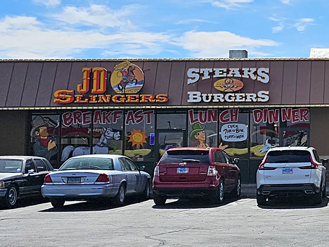 J.D. Slinger's promises hearty meals where breakfast, lunch, and dinner are all considered essential food groups.