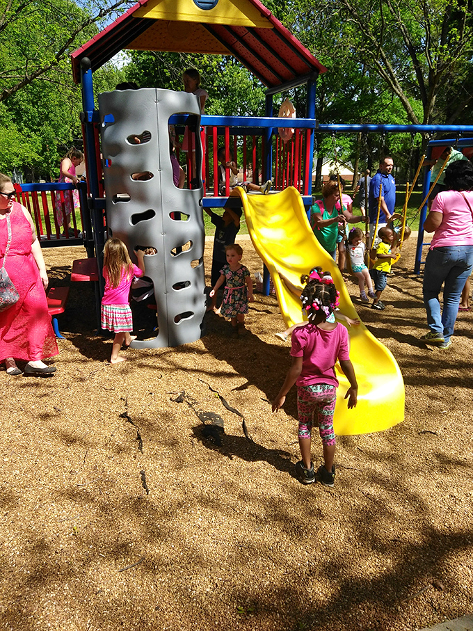 Children's laughter echoes across this playground &ndash; the universal sound of joy that transcends generations and geography.