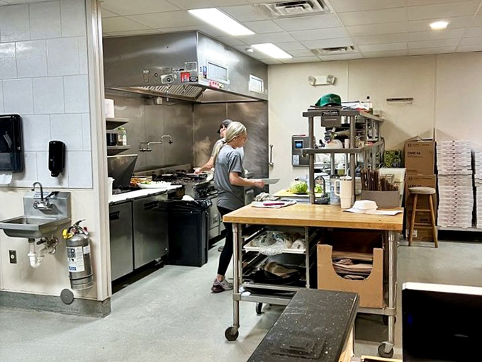 Where the magic happens. The kitchen at Tacconelli's may be simple, but it's where ordinary ingredients transform into extraordinary pizza.