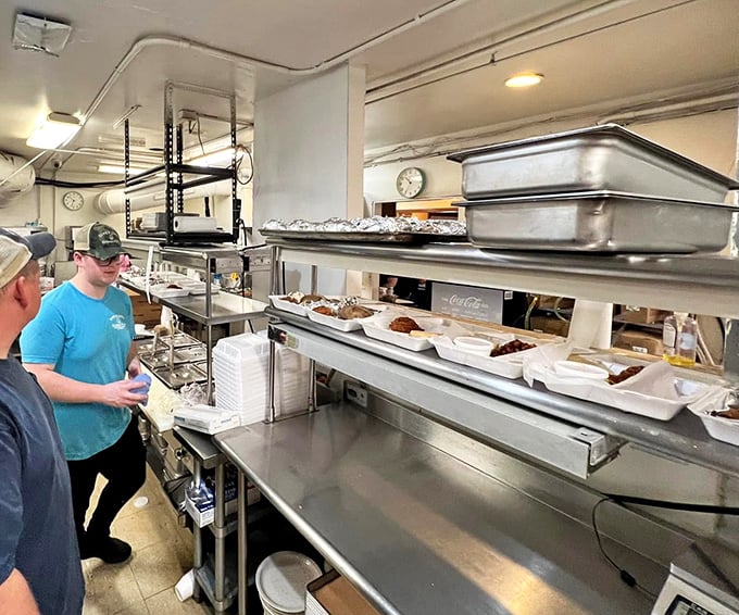 Where the magic happens&mdash;a kitchen that respects tradition while feeding hungry crowds. The heart of the operation, beating with smoky rhythm.