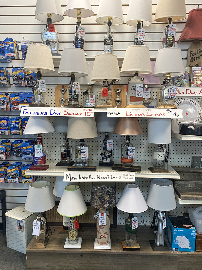 These liquor bottle lamps transform yesterday's spirits into today's illumination. Dad jokes practically write themselves in this corner of creative upcycling.