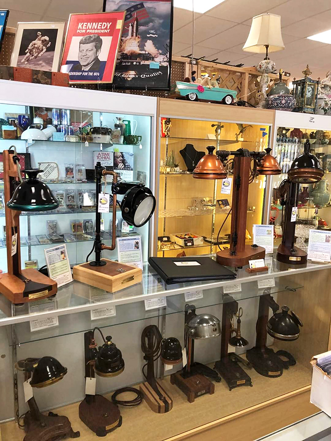 Vintage lamps that have illuminated decades of late-night conversations and bedtime stories, still glowing with potential.