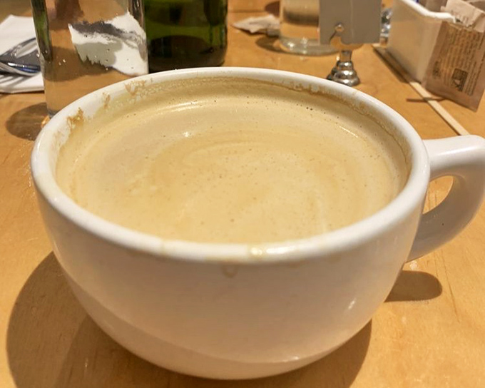 Coffee so good it deserves its own moment of silence. The perfect companion for pancake contemplation.