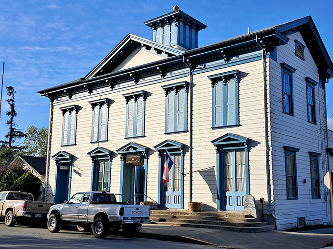 The stately Masonic Lodge has witnessed generations of San Juan Bautista history, its dignified presence anchoring the town's historic district.