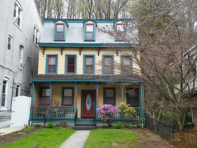 This colorful Victorian home showcases the town's architectural personality with its vibrant trim and welcoming porch that practically begs for a rocking chair.