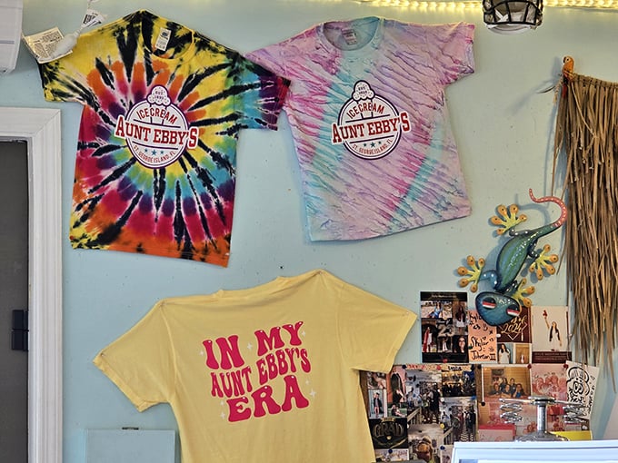Tie-dye shirts that perfectly capture the psychedelic joy of finding your new favorite ice cream spot.