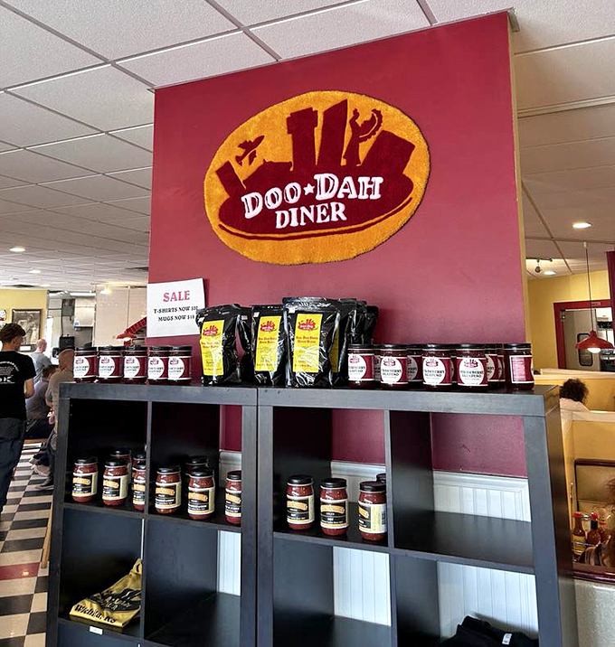 Take home their signature merchandise and relive the experience every time you wear that shirt with questionable breakfast-related pride.