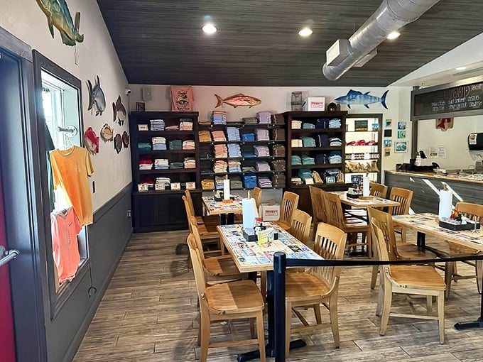 Part store, part restaurant, all Florida&mdash;Stewby's merchandise corner lets you take home a souvenir that won't smell like fish.