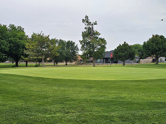 Perfectly maintained greens at the New Mexico Military Institute Golf Course invite retirees to enjoy affordable rounds under the southwestern sun.