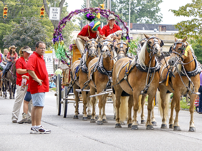The Oil Festival parade proves small towns still know how to throw a party &ndash; complete with horse-drawn carriages that don't need a charging station.