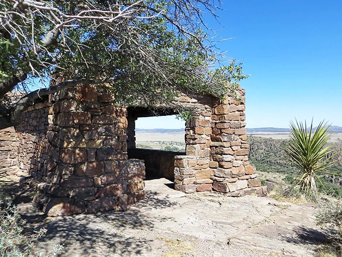 This CCC-built stone shelter frames the landscape like a living postcard&mdash;no filter required, just centuries of geological artistry.