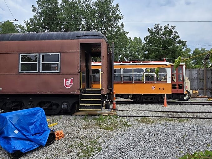 Two generations of rail travel side by side &ndash; like finding your grandparent's vintage Cadillac parked next to your first family station wagon.