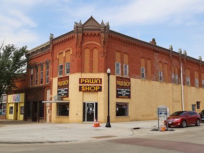 The corner Pawn Shop tells silent stories of boom and bust cycles in this resilient capital city.