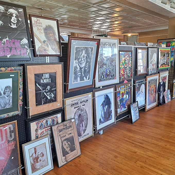 Rock legends immortalized on paper, waiting to transform your boring wall into a conversation-starting time machine.