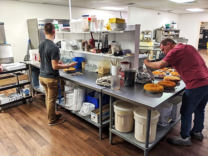 Behind the scenes where the magic happens&mdash;skilled hands transforming simple ingredients into legendary pies.