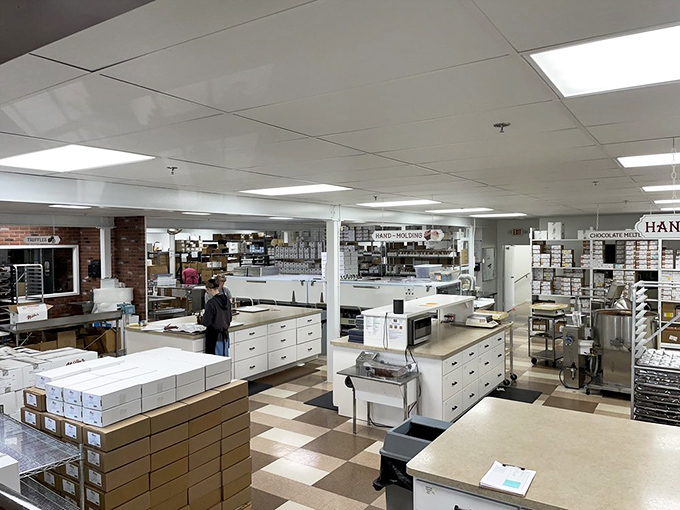 Where the magic happens&mdash;the production area reveals the care and craftsmanship behind every Coblentz creation. Chocolate alchemy at its finest.