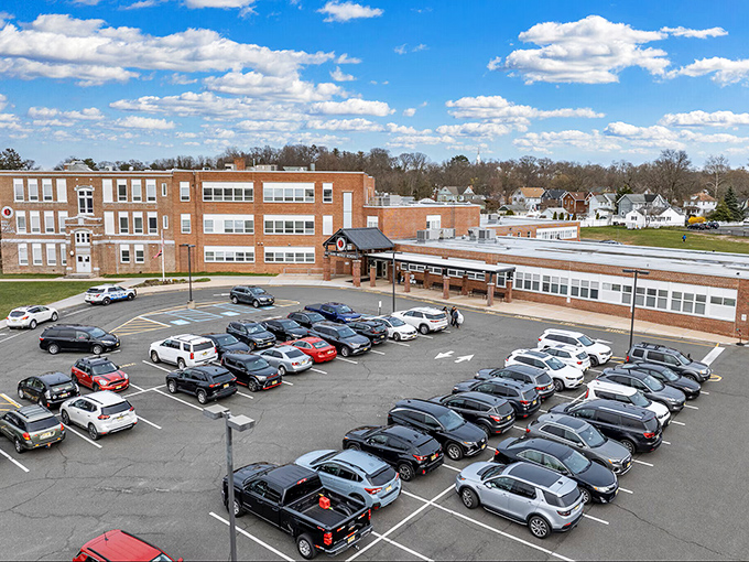 Even school buildings in Red Bank maintain that classic brick charm, where education happens against a backdrop of neighborhood tradition.