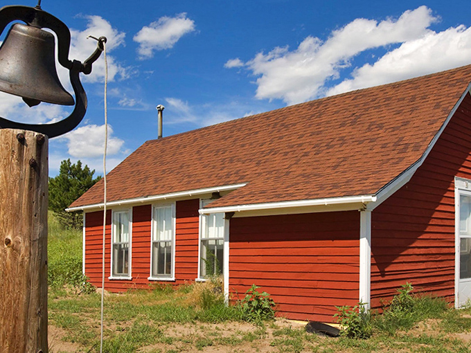 This little red schoolhouse stands as a charming reminder of simpler educational times, before standardized testing and smartphone distractions.