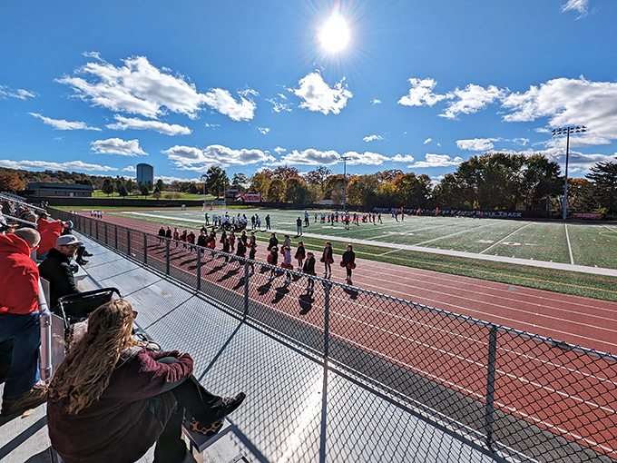 Under brilliant blue skies, Rogers Stadium brings the community together, proving that in Bellefonte, hometown pride is always the winning team.