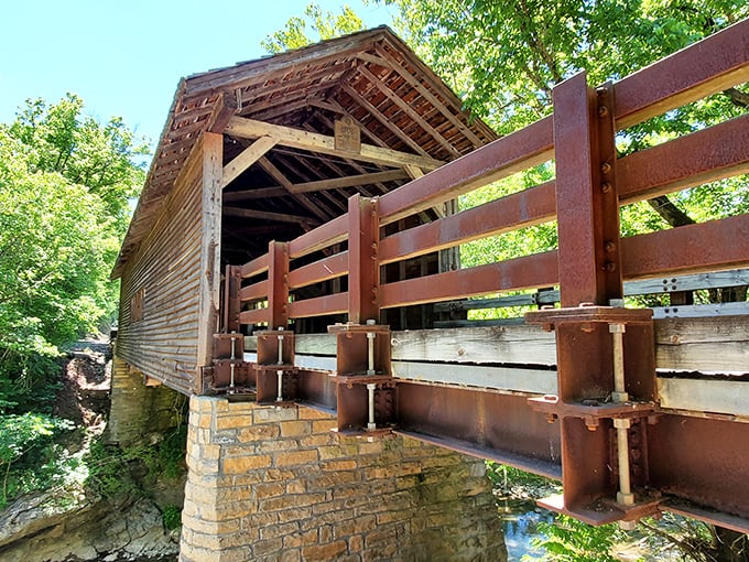 Engineering that's stood the test of time. These metal supports were the high-tech solution of the 1870s.