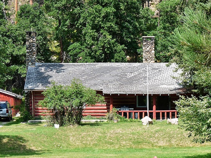 This log cabin whispers promises of simpler times, when "mountain getaway" meant actual escape rather than just better Instagram photos.
