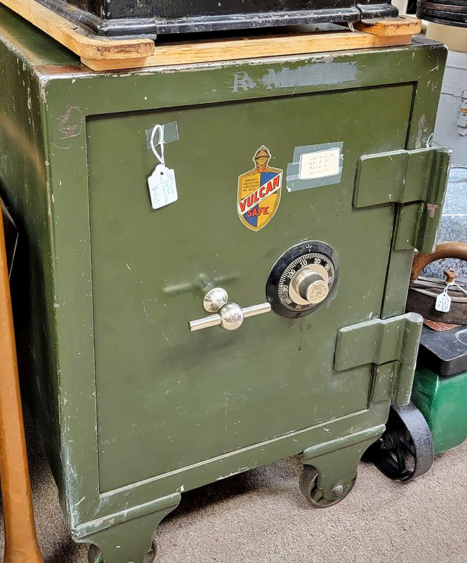 Fort Knox's stylish cousin guards treasures unknown. This vintage Vulcan safe combines security with the kind of industrial chic that designers now imitate.