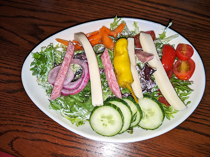 A salad that doesn't apologize for being a salad&mdash;fresh, colorful, and substantial enough to make you forget you came for the steak.