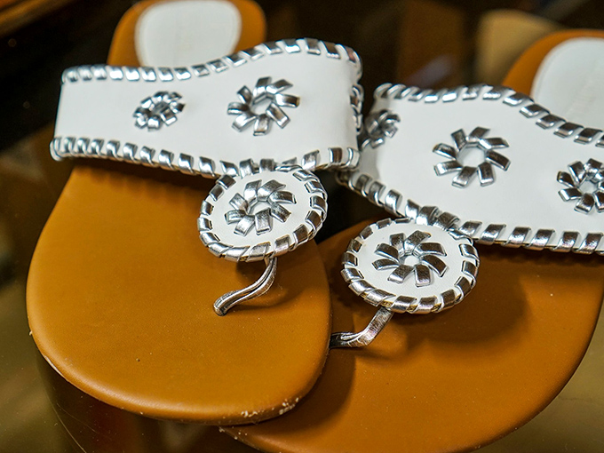 White Jack Rogers-style sandals waiting for their Cinderella moment. Summer style that won't melt your credit card like the midday sun.