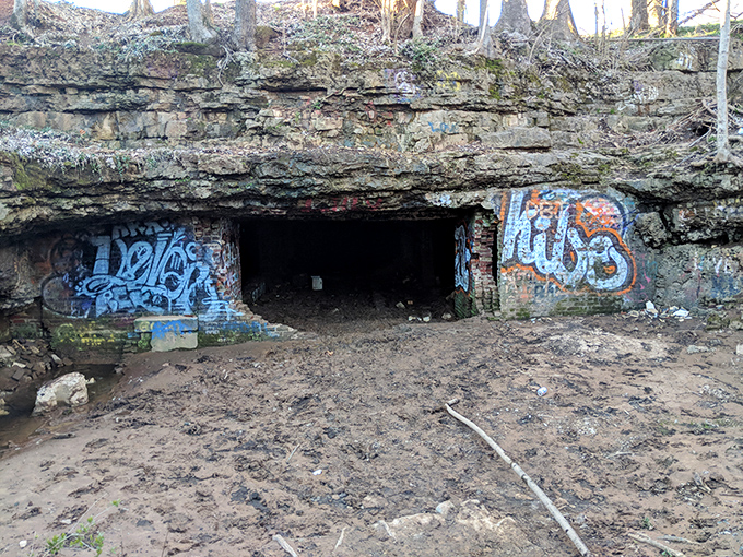 Sauerkraut Cave – where graffiti meets geology in an unexpected underground gallery. Urban art finds nature's canvas.
