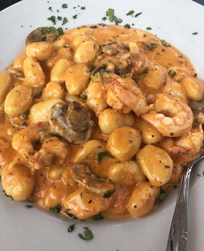 Gnocchi and shrimp playing together in a creamy sauce&mdash;like the unexpected friendship that becomes the highlight of your social circle.