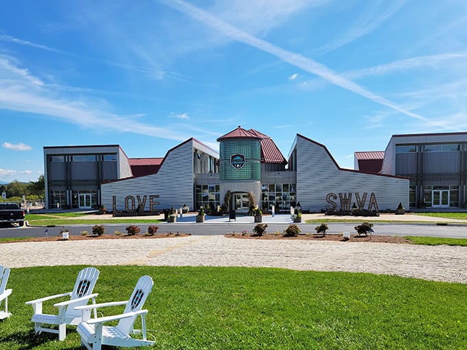 The Southwest Virginia Cultural Center's modern architecture boldly proclaims "LOVE SWVA" – a sentiment visitors quickly understand after experiencing the region's charms.